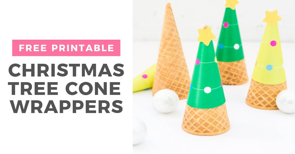 Printable Christmas Tree Ice Cream Cone Wrappers