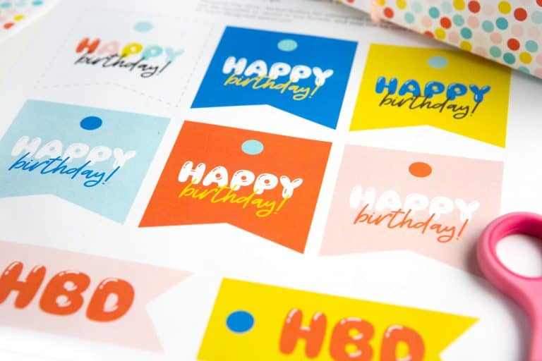 Free Printable Happy Birthday Tags - Design Eat Repeat