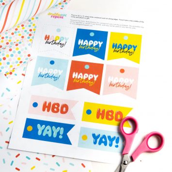 Free Printable Happy Birthday Tags - Design Eat Repeat