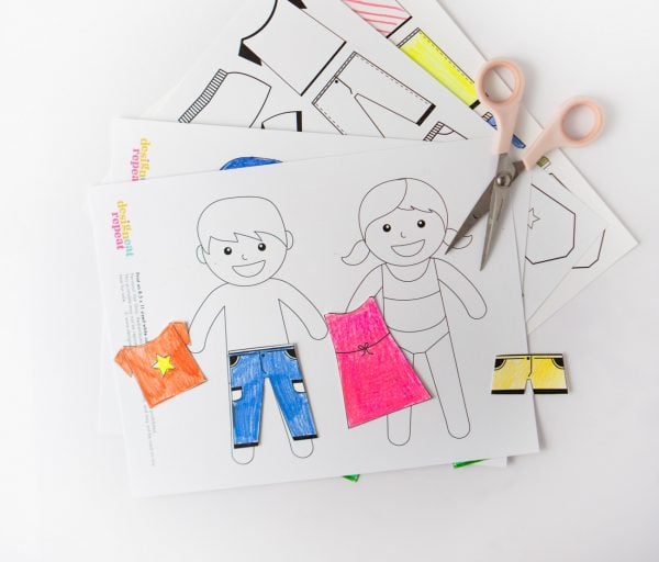 Color Your Own Printable Paper Dolls - Design Eat Repeat