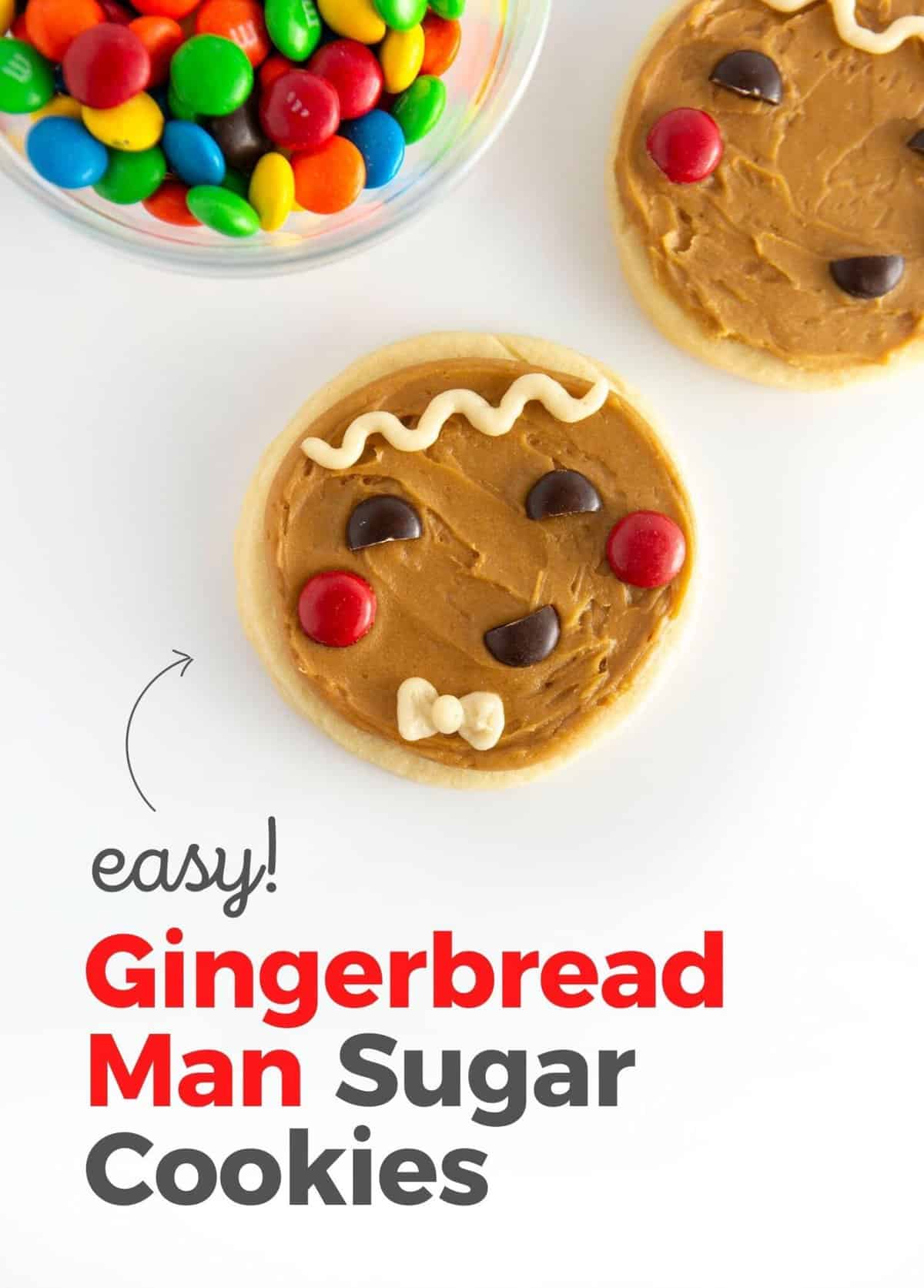 Circle Gingerbread Man Sugar Cookies - Design Eat Repeat