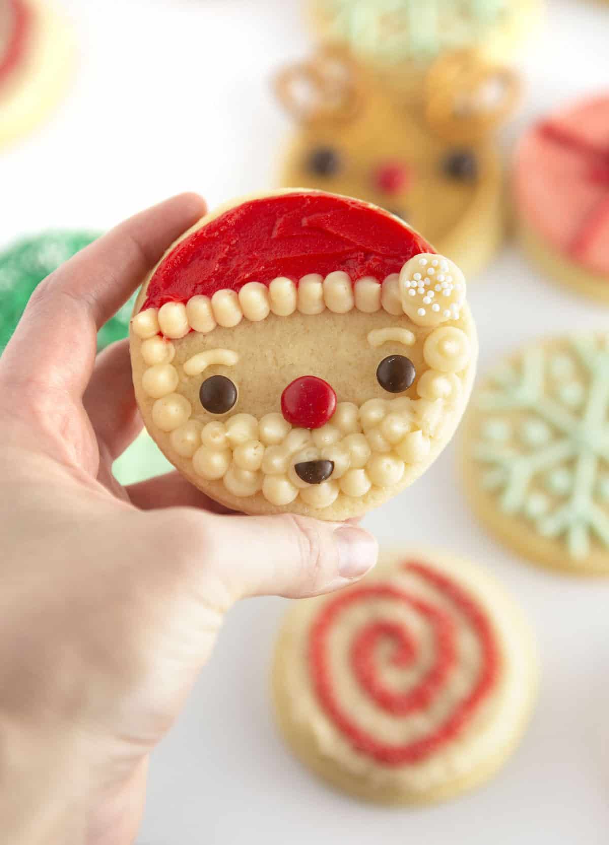 Santa Face Sugar Cookies - Design Eat Repeat