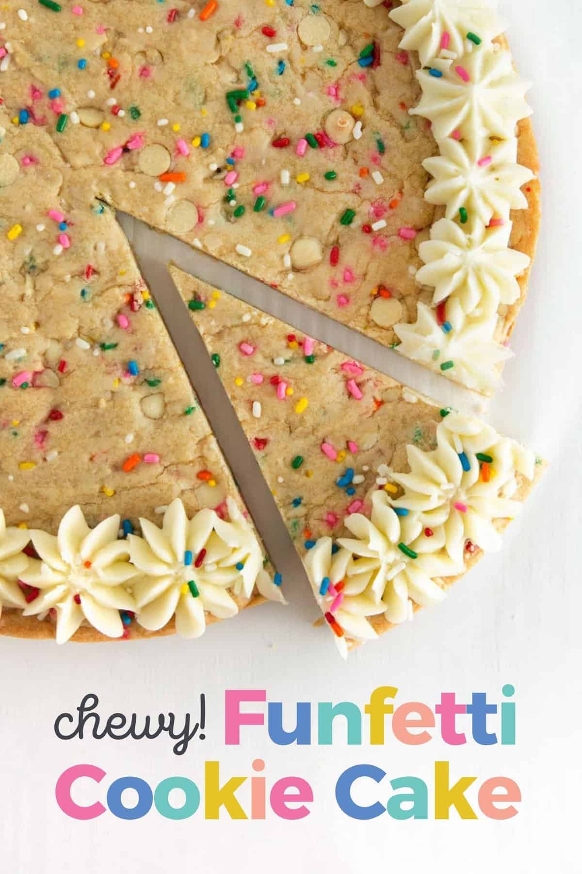 Chewy Funfetti Cookie Cake - Design Eat Repeat