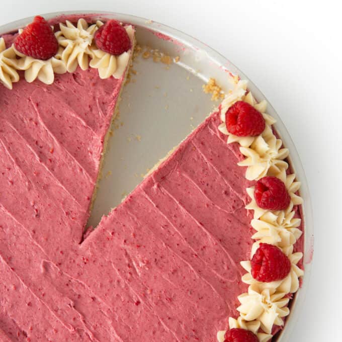 White Chocolate Raspberry Cookie Cake - Design Eat Repeat