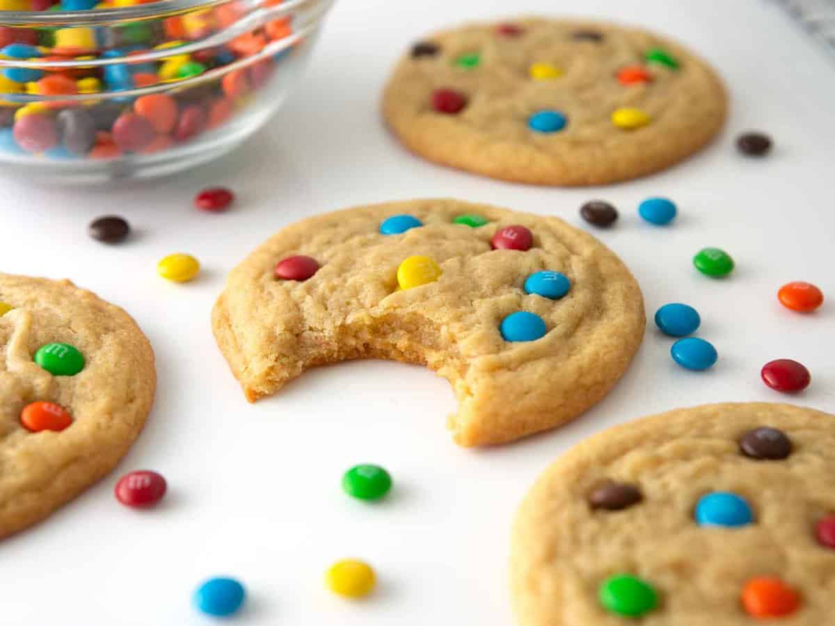Chewy Mini M&M Cookies - Design Eat Repeat