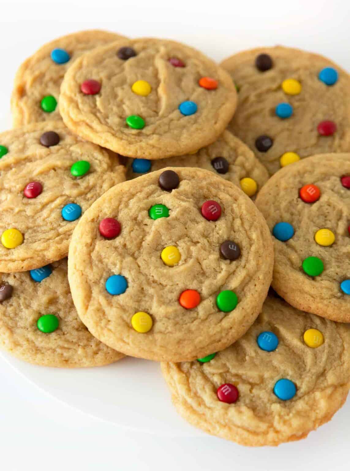 Chewy Mini M&M Cookies - Design Eat Repeat