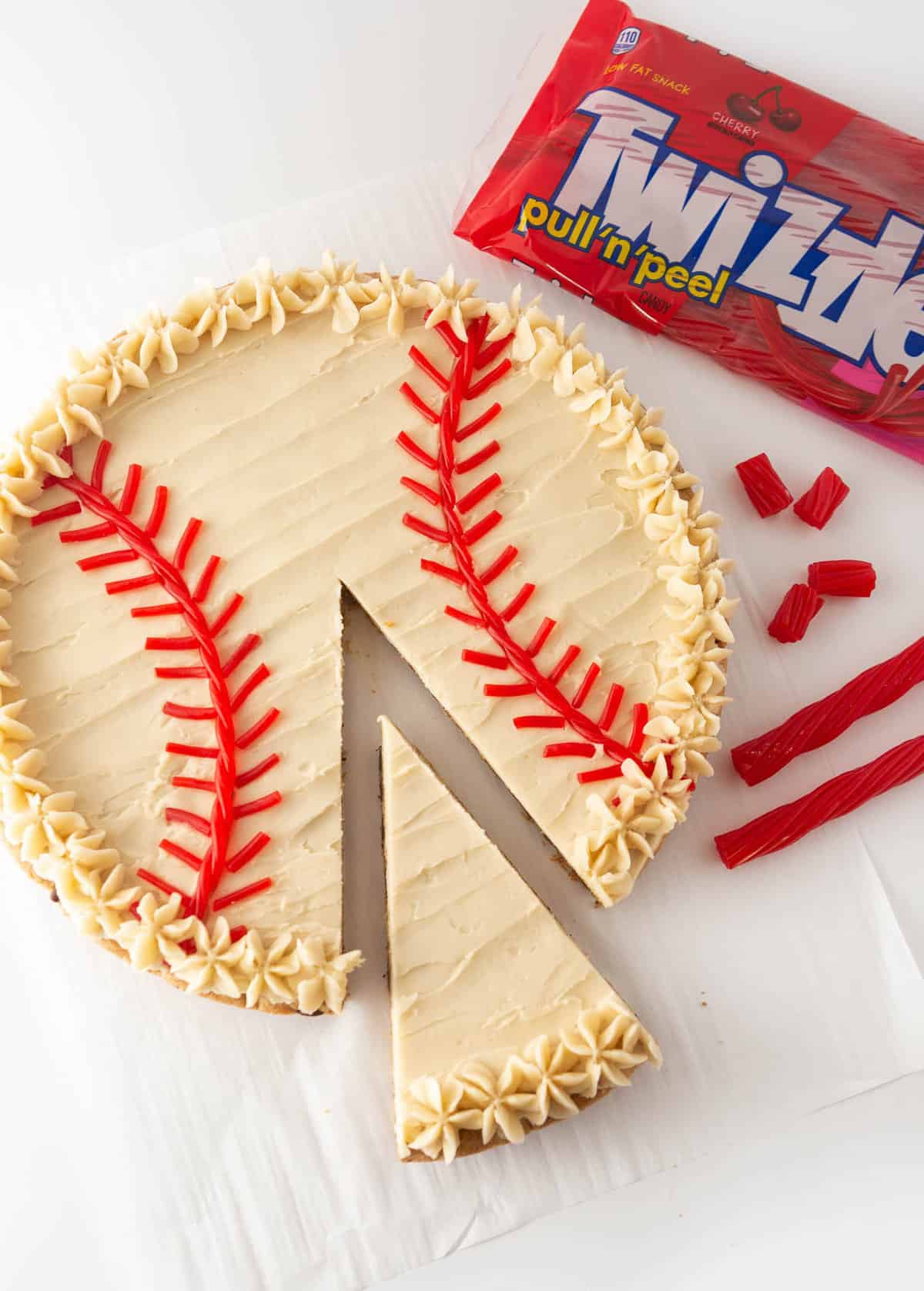 Easy Baseball Cookie Cake | Design Eat Repeat