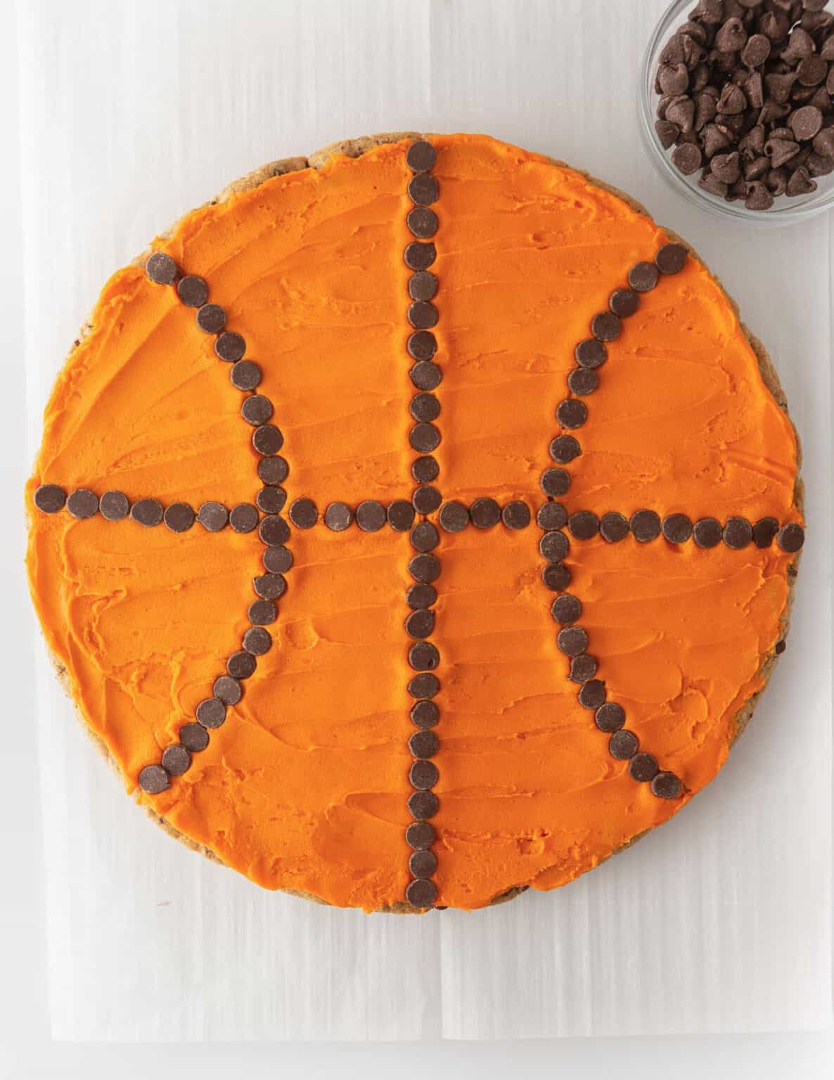 Easy Basketball Cookie Cake - Design Eat Repeat