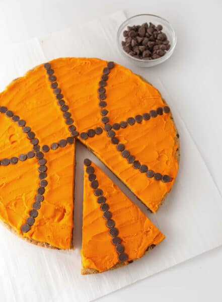 Easy Basketball Cookie Cake - Design Eat Repeat