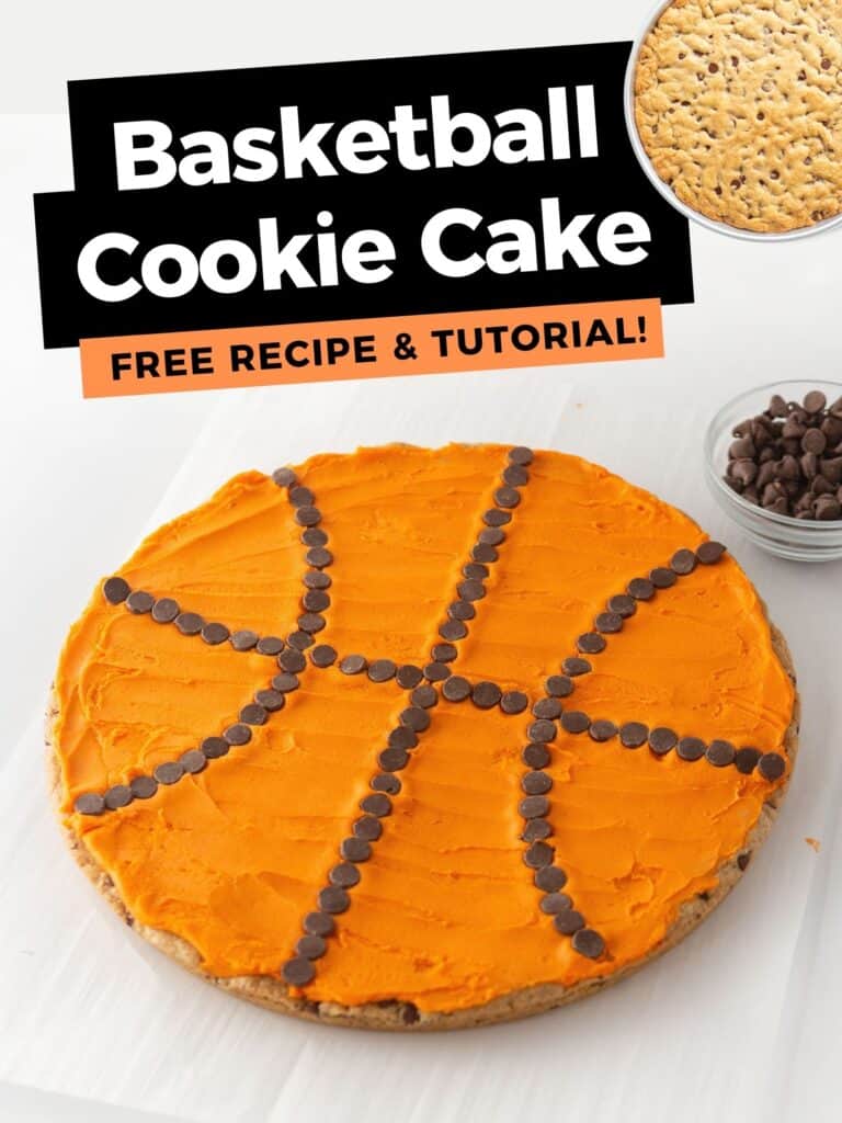 Easy Basketball Cookie Cake - Design Eat Repeat