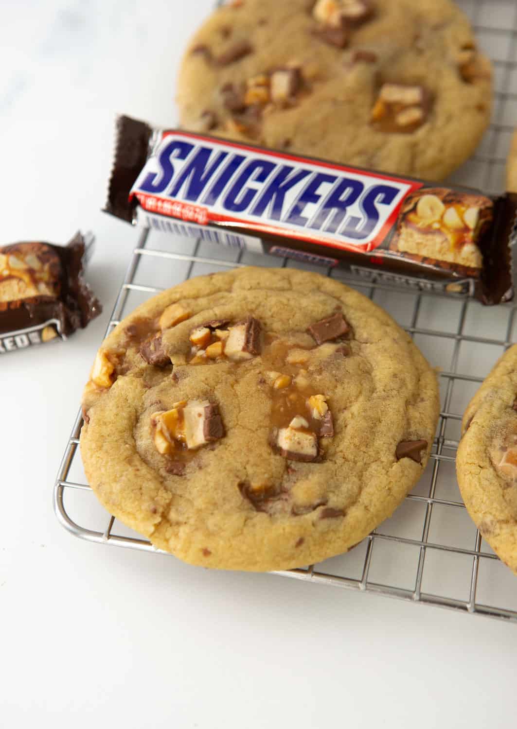 Chewy Snickers Cookies - Design Eat Repeat
