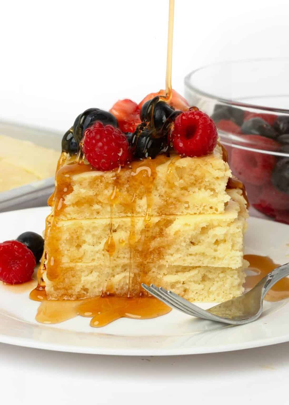 Fluffy Sheet Pan Pancakes - Design Eat Repeat