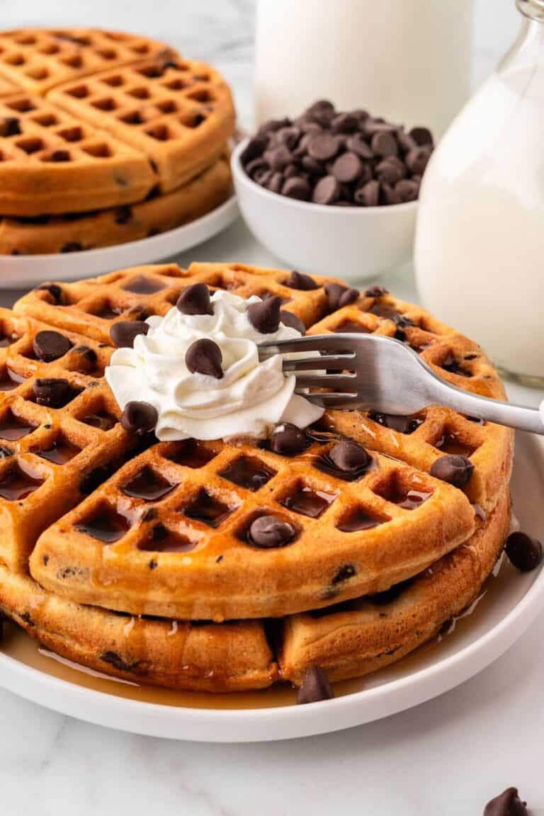 Chocolate Chip Waffles - Design Eat Repeat