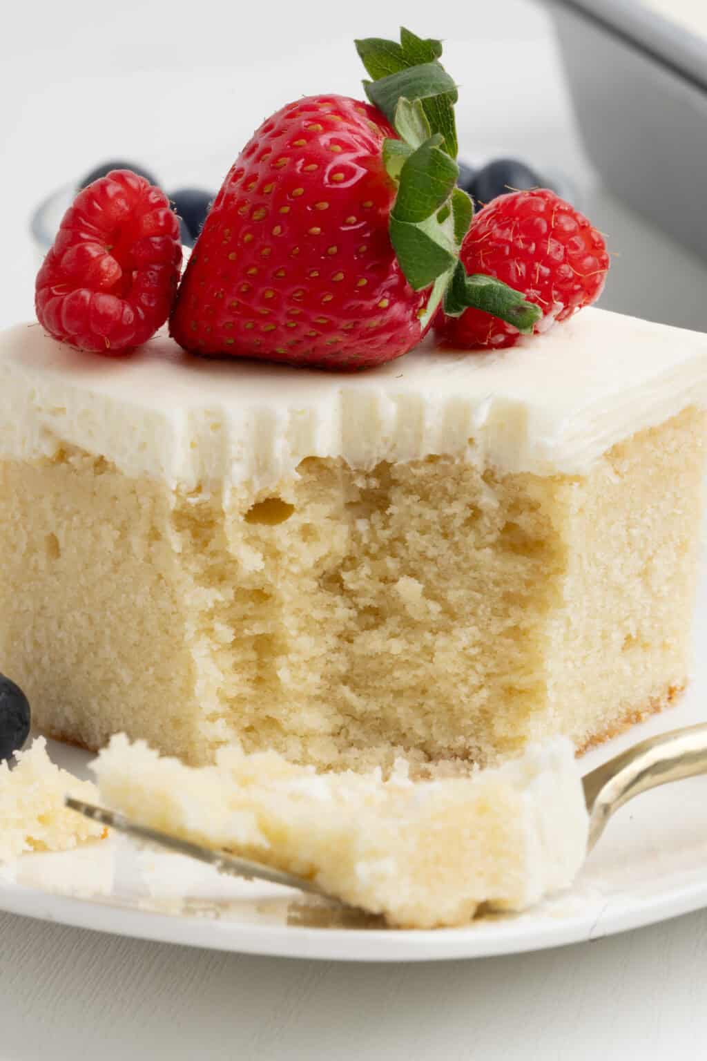 Easy White Chantilly Cake (9x13" pan!) - Design Eat Repeat