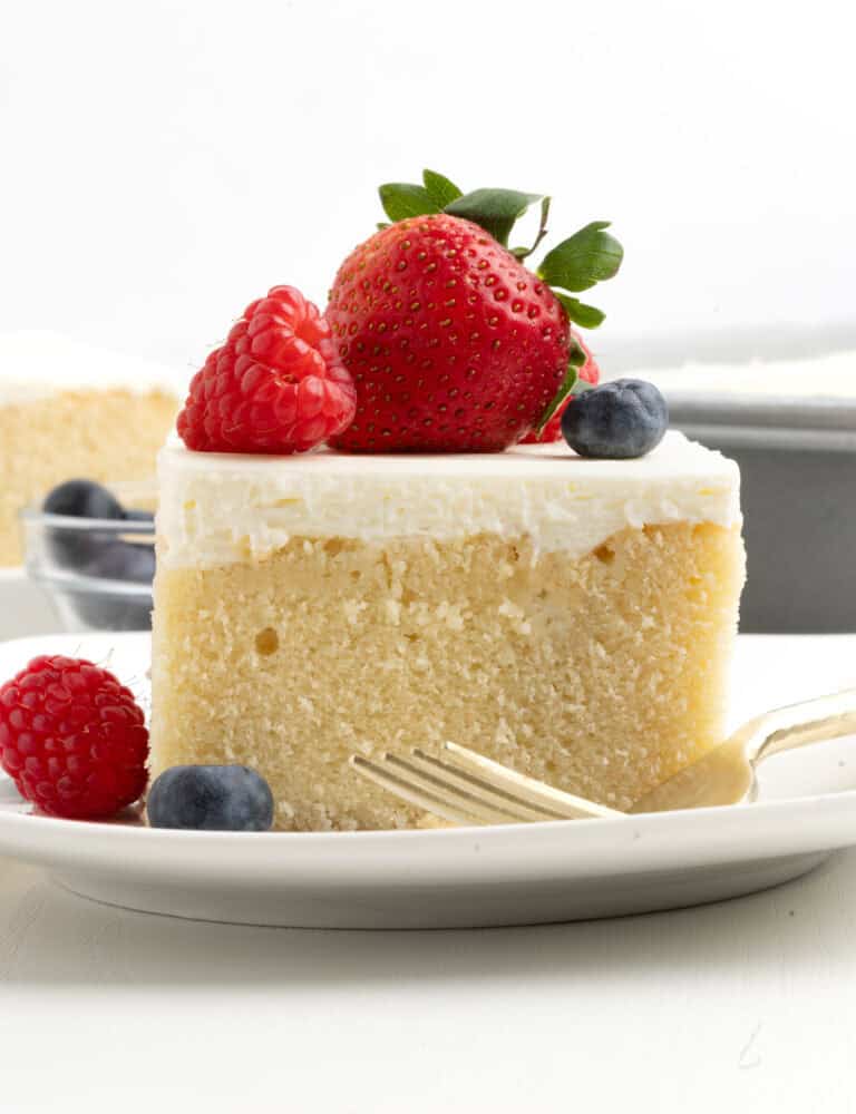 Easy White Chantilly Cake (9x13" pan!) - Design Eat Repeat