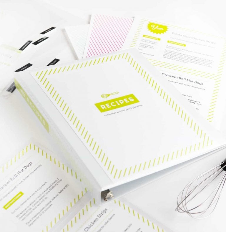 DIY Recipe Book (with Free Printable Recipe Binder Kit!)