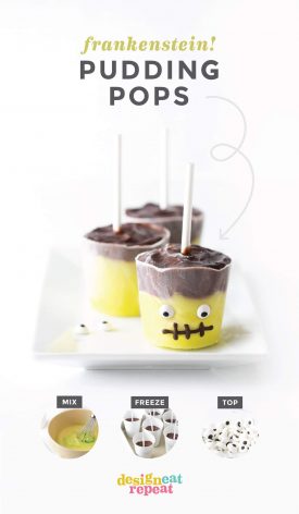 Frankenstein Treats Pudding Pops - An Easy Halloween Treat!