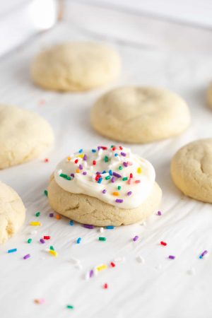 Soft & Pillowy No Roll Sugar Cookies - Design Eat Repeat